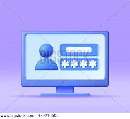 3d User Login Form Vector & Photo (Free Trial) | Bigstock
