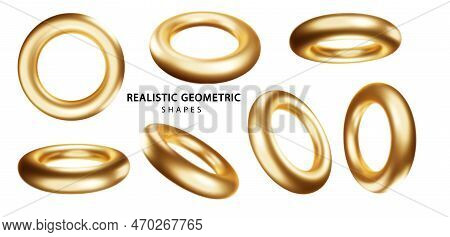 Gold Torus Shapes Set Vector & Photo (Free Trial) | Bigstock