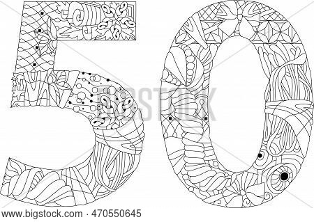 Fifty Number Isolated Vector & Photo (Free Trial) | Bigstock
