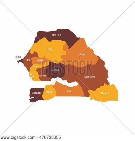 Senegal Political Map Vector & Photo (Free Trial) | Bigstock