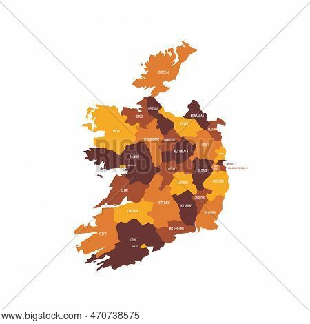 Ireland Political Map Vector & Photo (Free Trial) | Bigstock