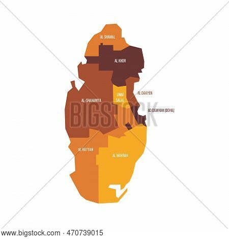 Qatar Political Map Vector & Photo (Free Trial) | Bigstock