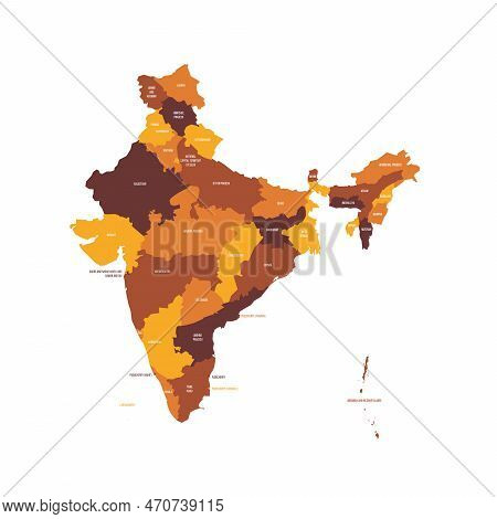 India Political Map Vector & Photo (Free Trial) | Bigstock