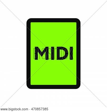 Midi File Icon Line Vector & Photo (Free Trial) | Bigstock