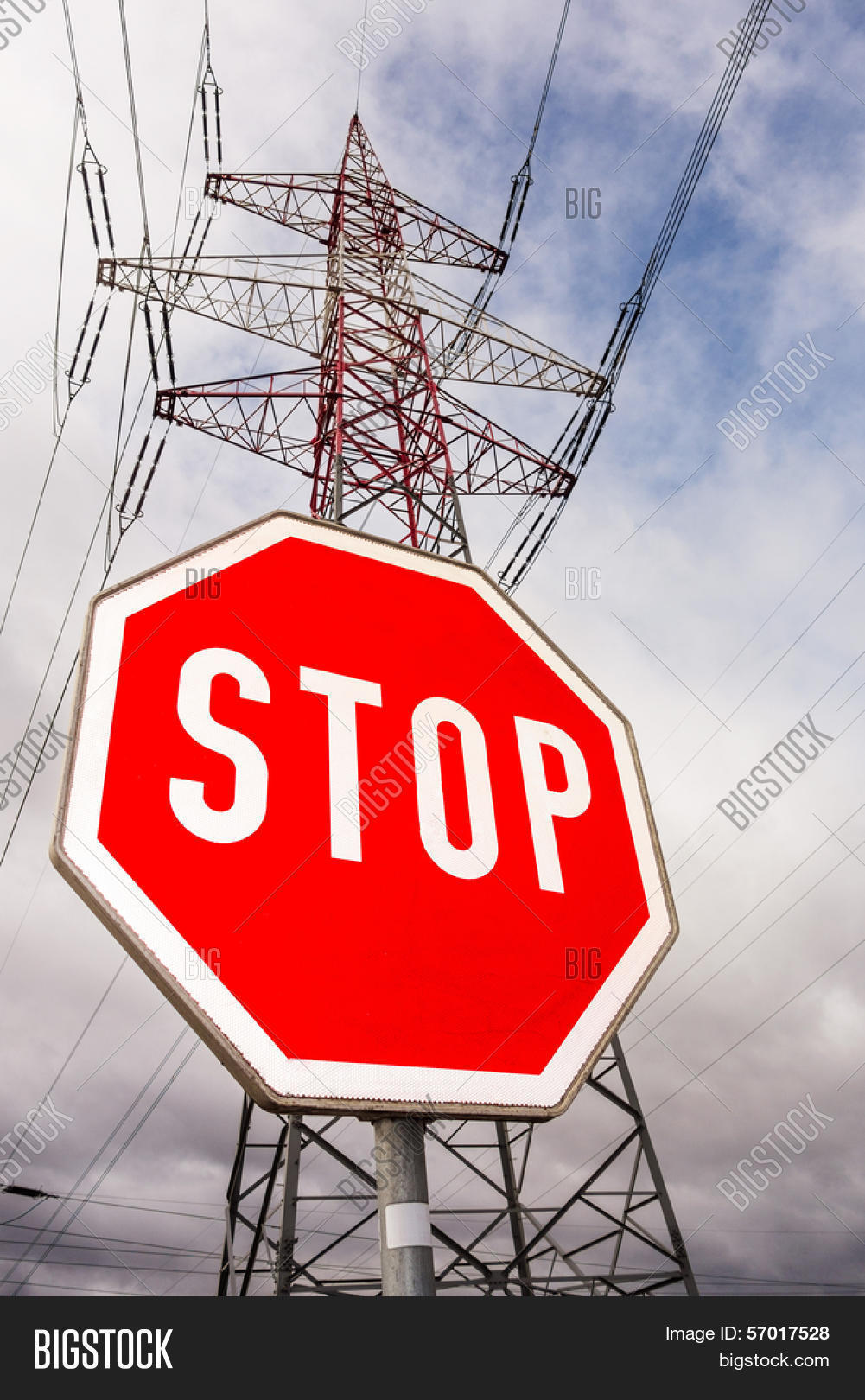 Poles Power Line Stop Image & Photo (Free Trial) | Bigstock