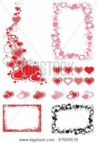Set Borders Hearts Vector & Photo (Free Trial) | Bigstock