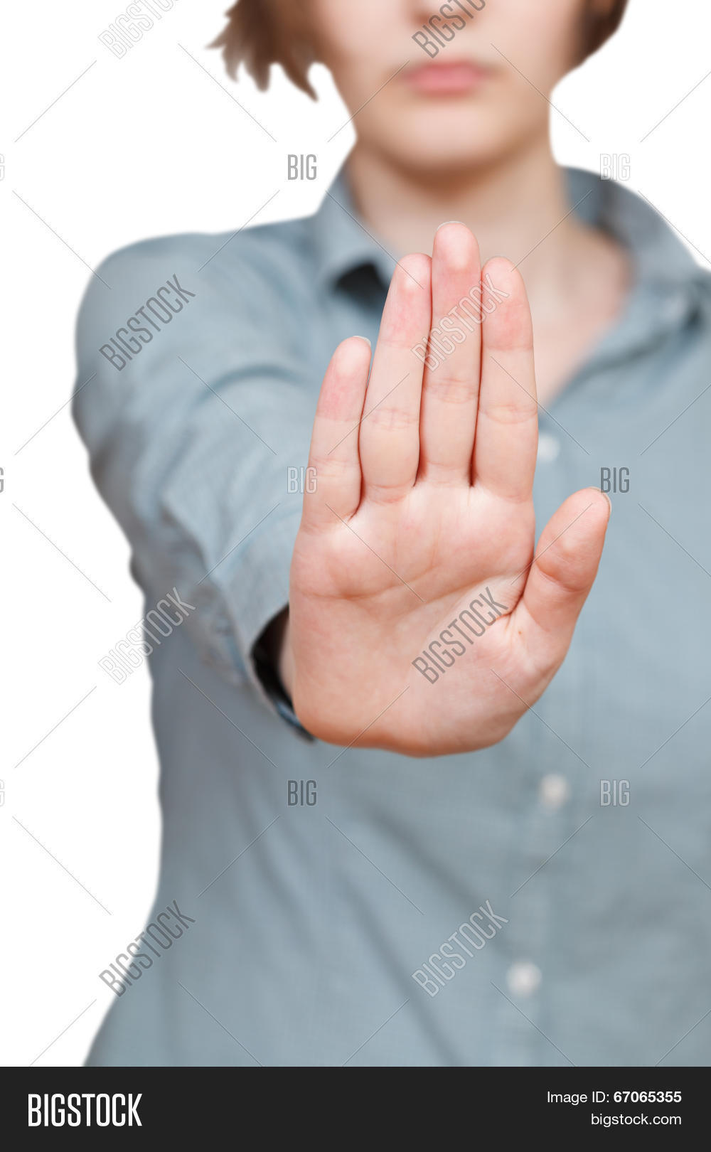 Stop Sign - One Hand Image & Photo (Free Trial) | Bigstock