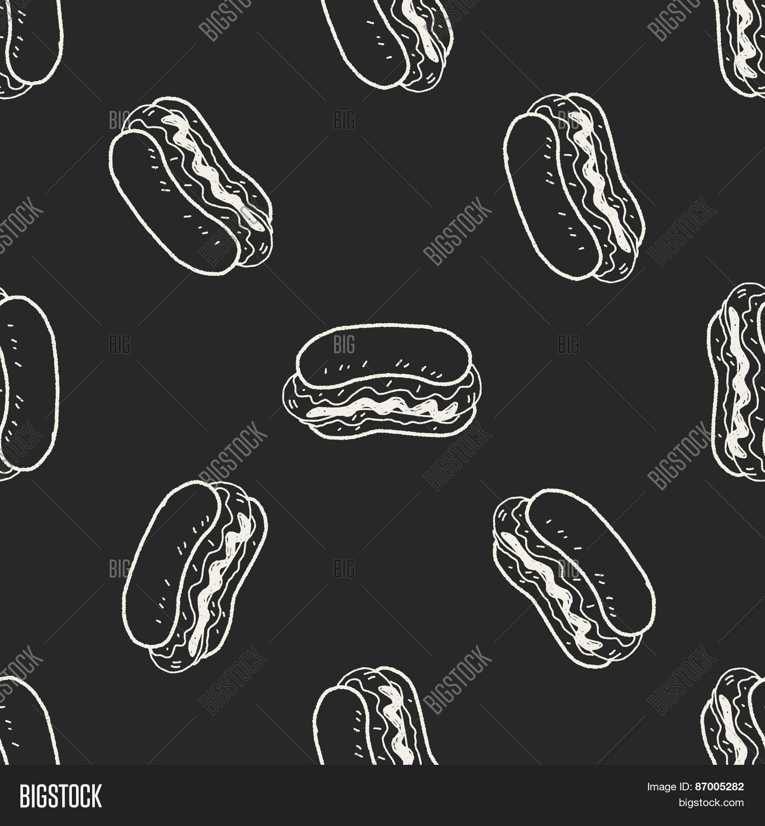 Hot Dog Doodle Vector & Photo (Free Trial) | Bigstock