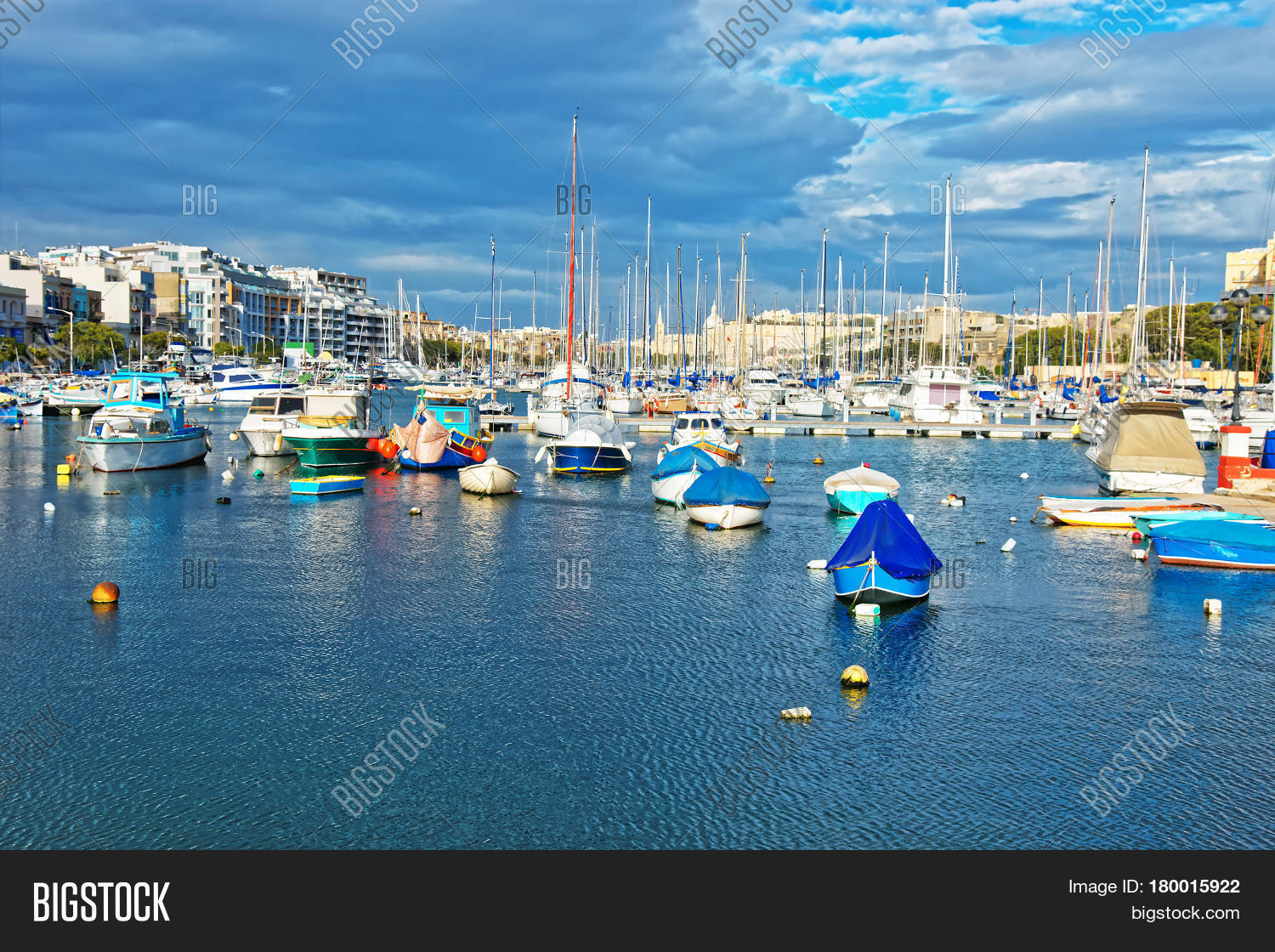 Boats Msida Marina Image & Photo (Free Trial) | Bigstock