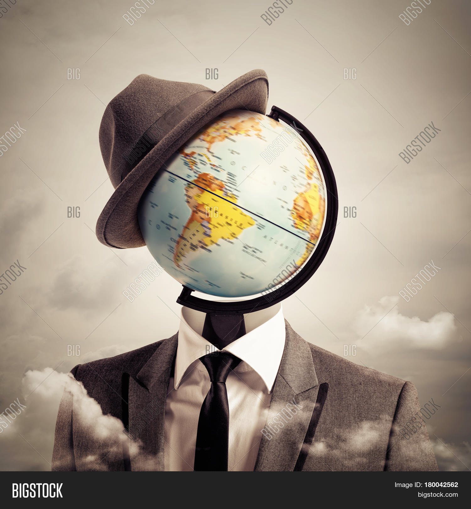 Man Globe Map Head. Image & Photo (Free Trial) | Bigstock