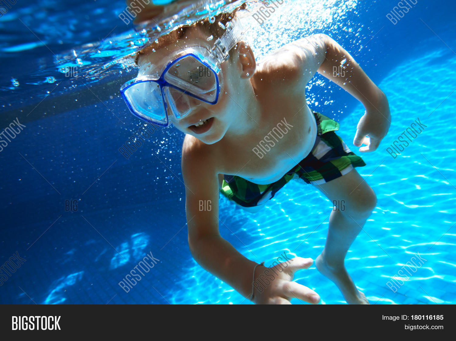 Happy Boy Swims Image & Photo (Free Trial) | Bigstock