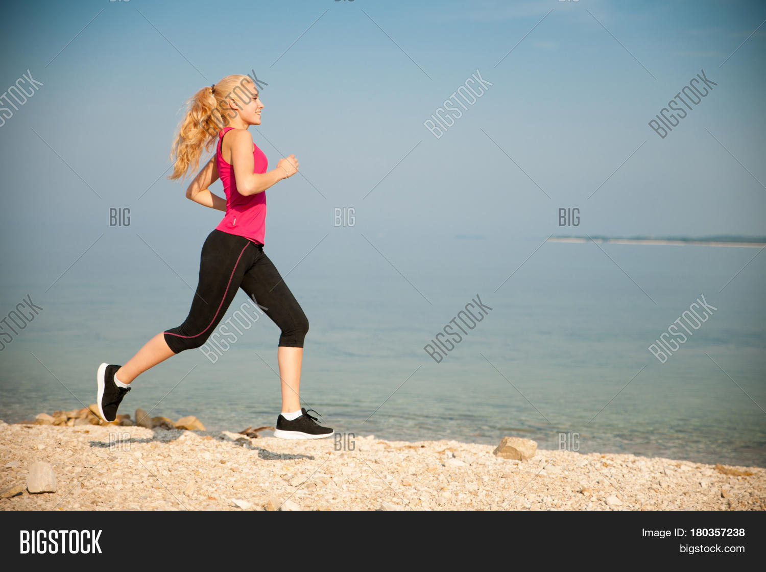 Jogging Th Beach - Image & Photo (Free Trial) | Bigstock