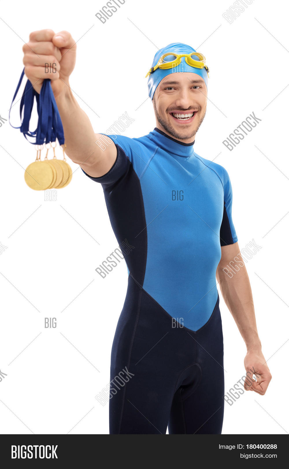 Happy Swimmer Showing Image & Photo (Free Trial) | Bigstock