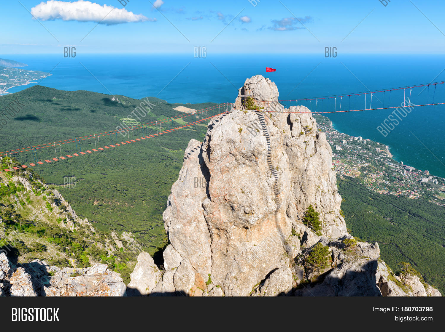 Rock Rope Bridge On Image & Photo (Free Trial) | Bigstock