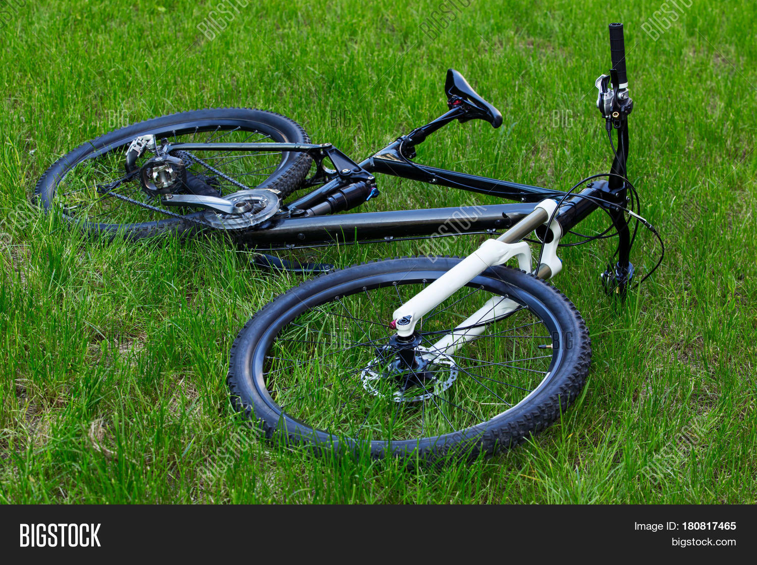 Mountain Bike On Green Image & Photo (Free Trial) | Bigstock