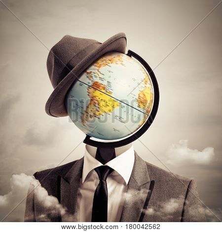 Man Globe Map Head. Image & Photo (Free Trial) | Bigstock
