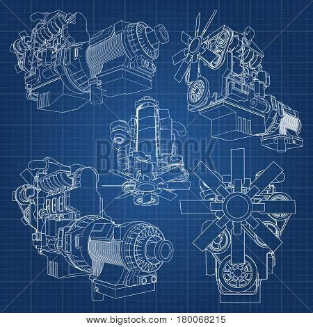 Big Diesel Engine Vector & Photo (Free Trial) | Bigstock
