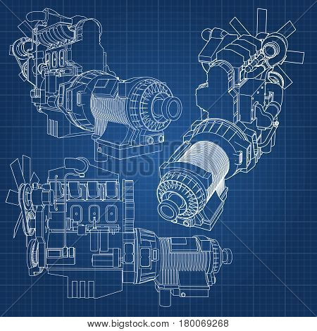 Big Diesel Engine Vector & Photo (Free Trial) | Bigstock