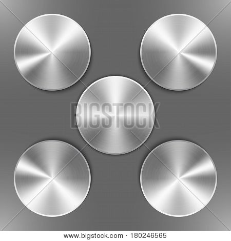 Set Round Silver Vector & Photo (Free Trial) | Bigstock