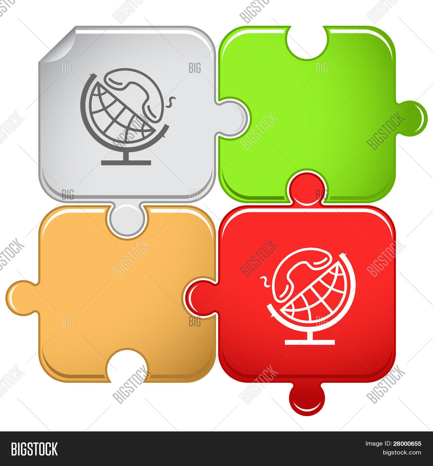Globe Handset. Vector Vector & Photo (Free Trial) | Bigstock