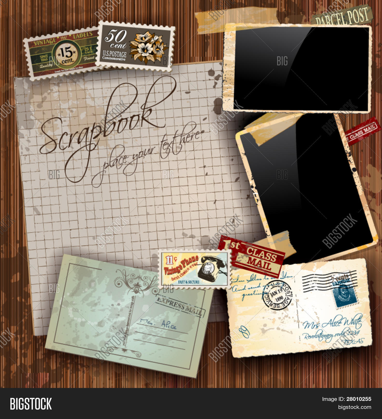 Vintage Scrapbook Vector & Photo (Free Trial) | Bigstock