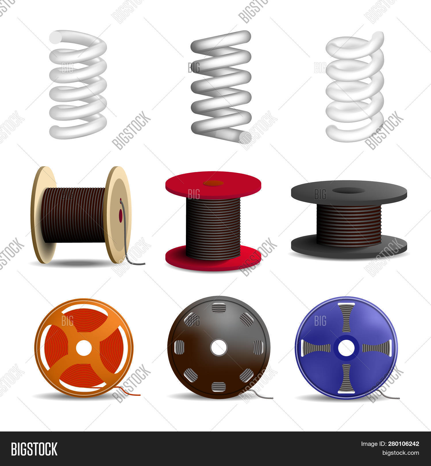 Coil Spring Icon Set. Image & Photo (Free Trial) | Bigstock