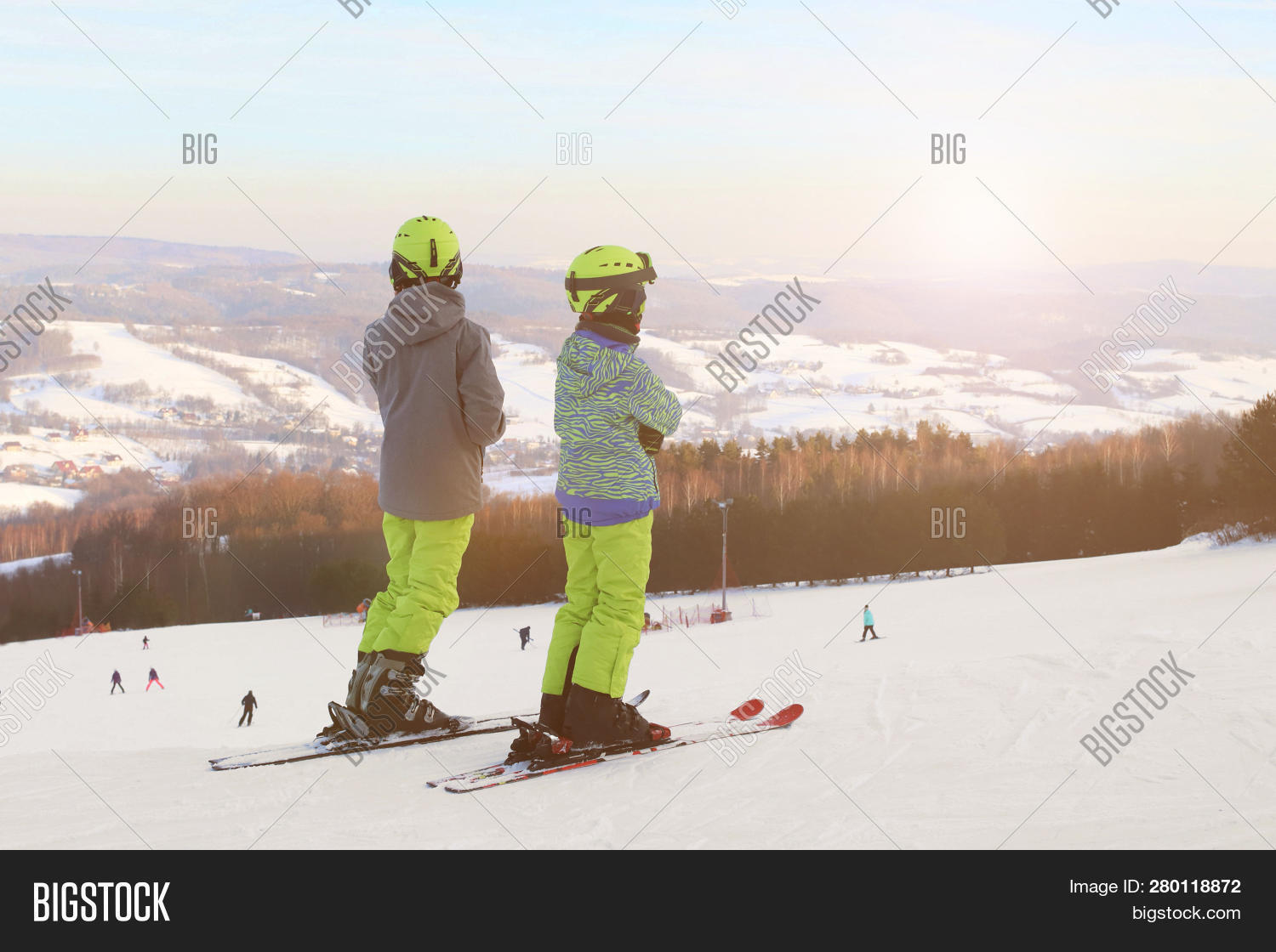 Two Skiers Stand Image & Photo (Free Trial) | Bigstock