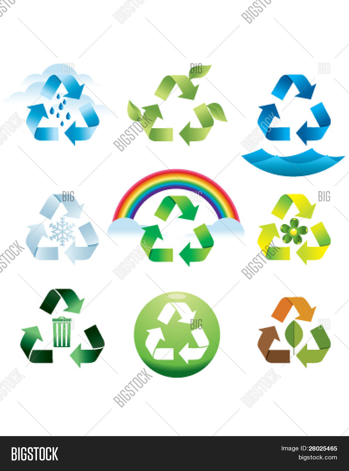 Recycling Icons Vector & Photo (Free Trial) | Bigstock