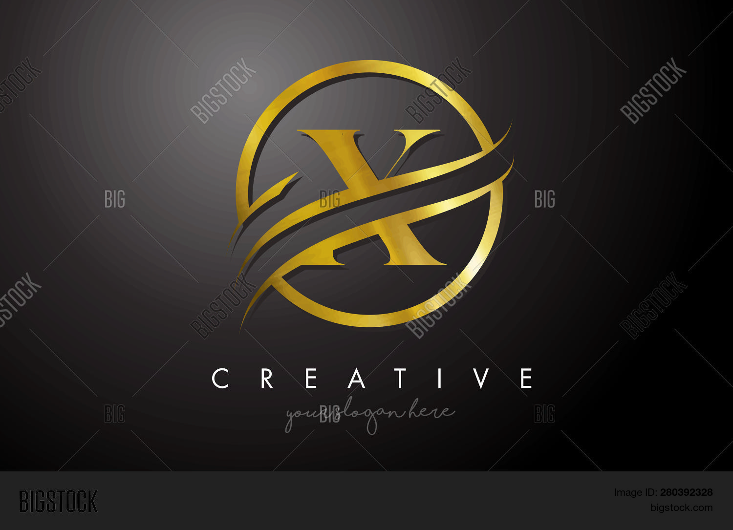 X Golden Letter Logo Vector & Photo (Free Trial) | Bigstock