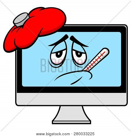 Sick Computer - Vector & Photo (Free Trial) | Bigstock