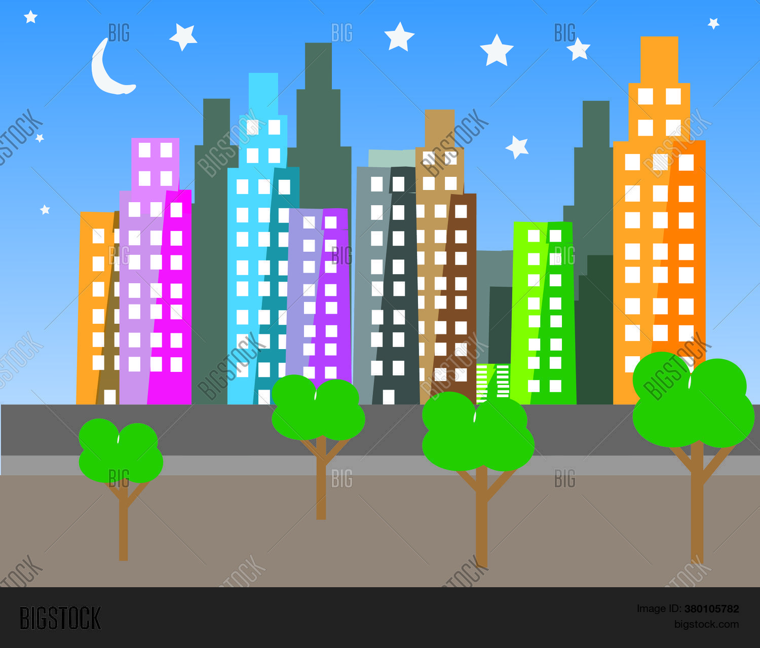 Night City Cartoon Image & Photo (Free Trial) | Bigstock