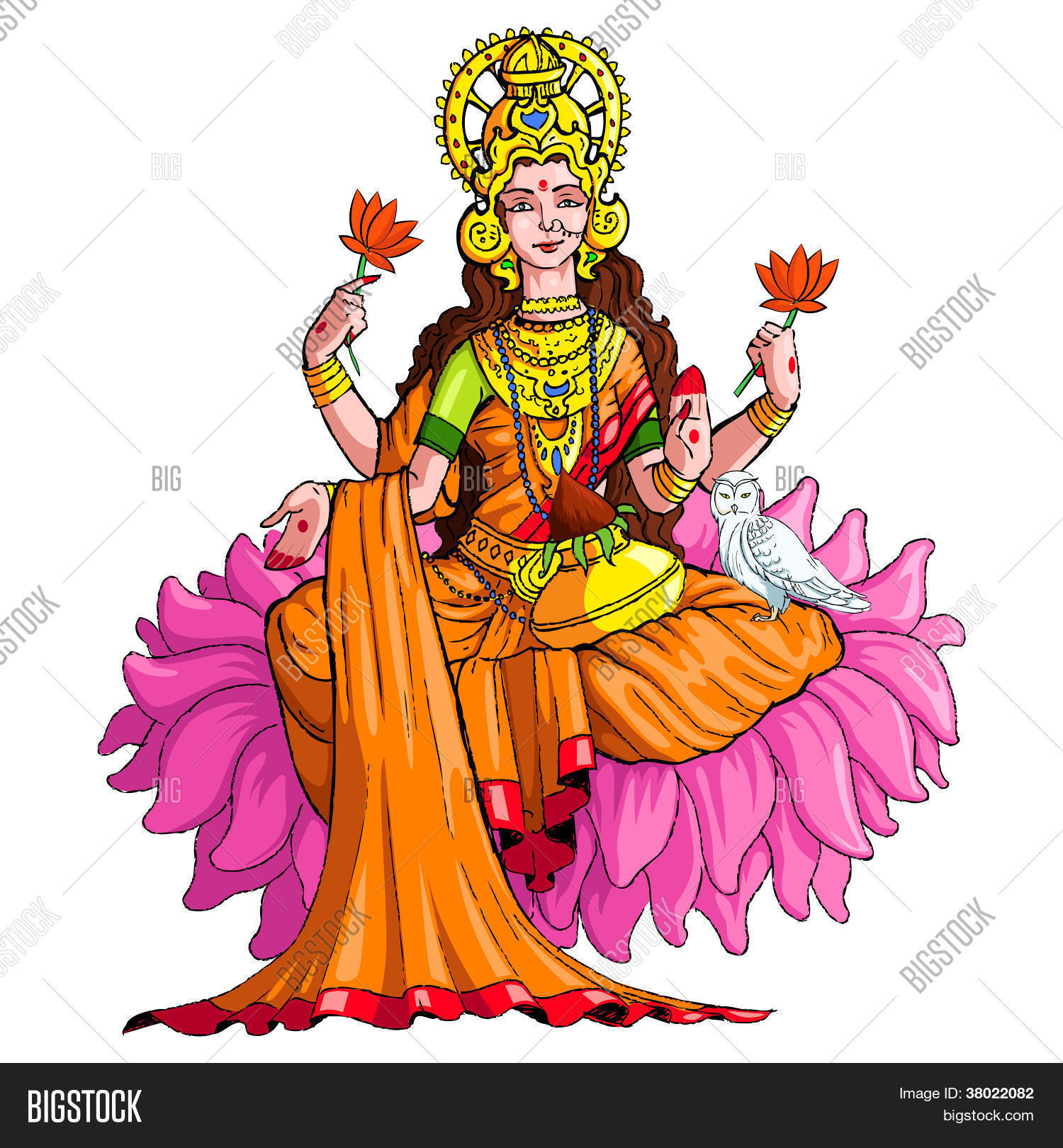 Goddess Lakshmi Vector & Photo (Free Trial) | Bigstock
