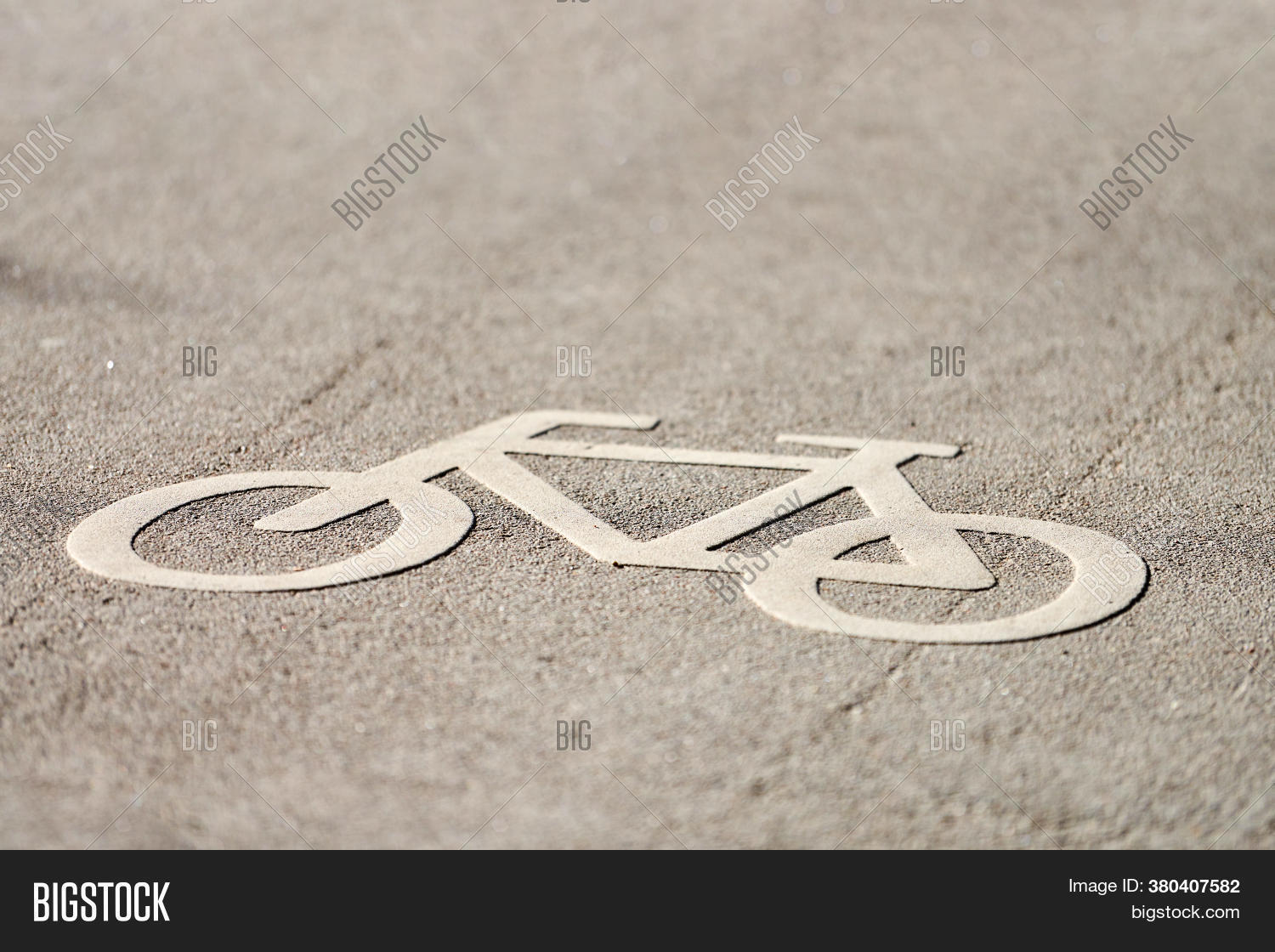 Bicycle Sign On Road. Image & Photo (Free Trial) | Bigstock