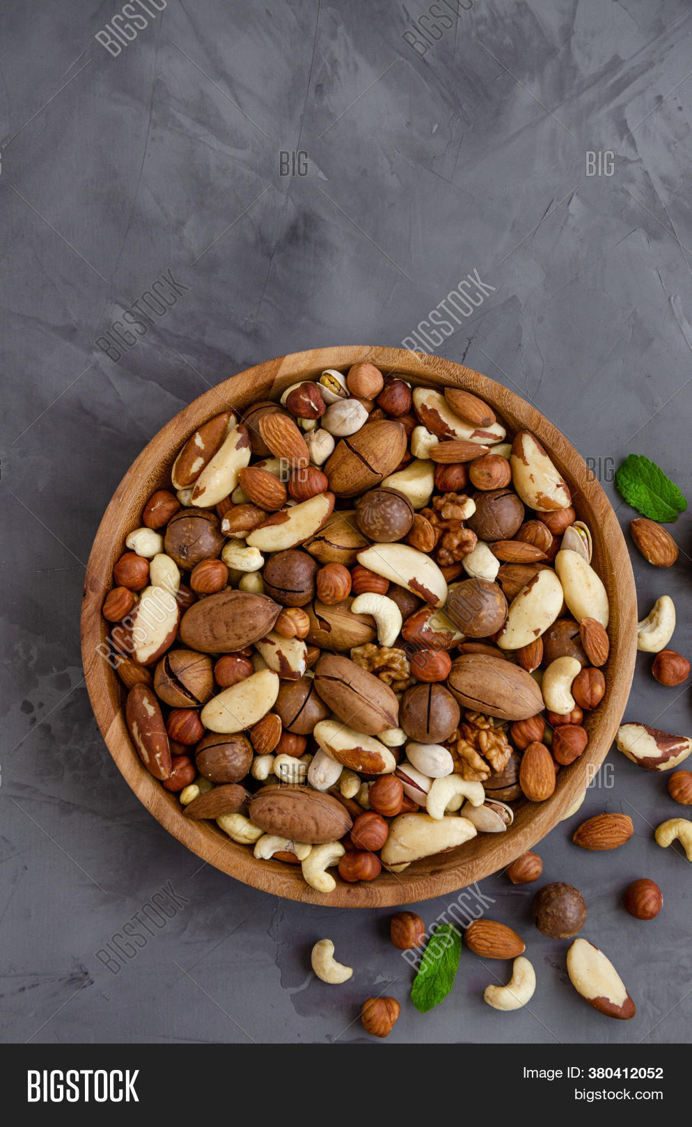 Mix Nuts Wooden Bowl Image & Photo (Free Trial) | Bigstock
