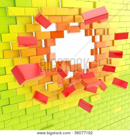 Brick Wall Broken Into Image & Photo (Free Trial) | Bigstock
