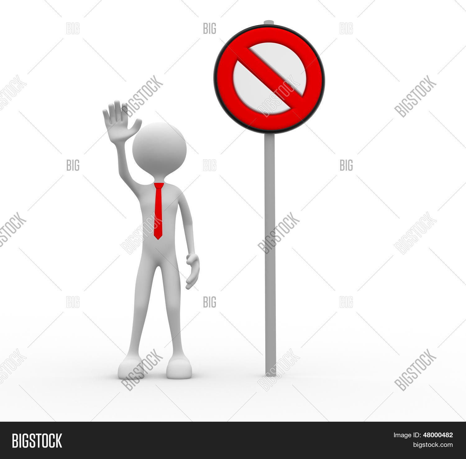 3D Man Stop Sign Image & Photo (Free Trial) | Bigstock