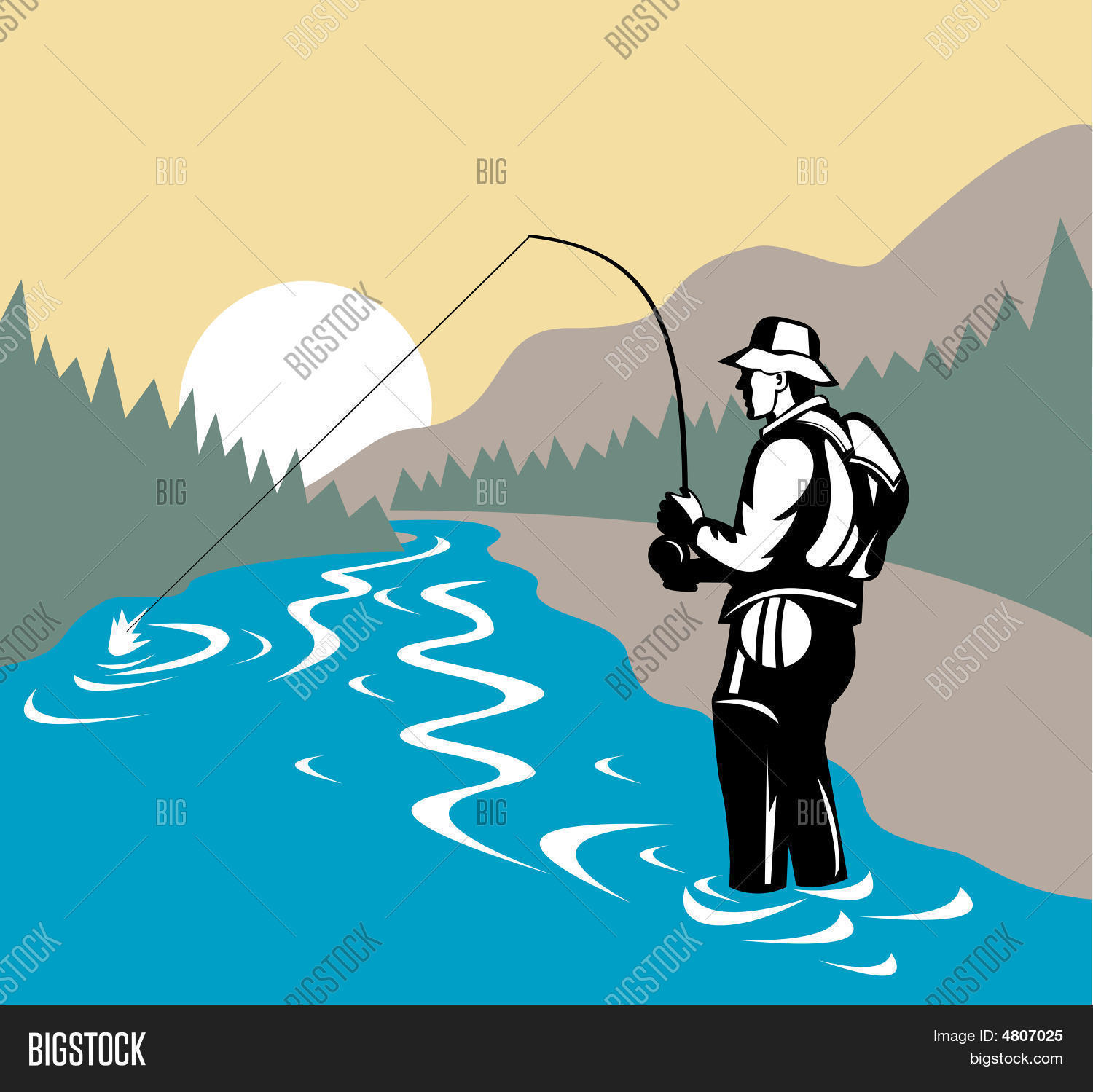 Fly Fisherman Vector & Photo (Free Trial) | Bigstock