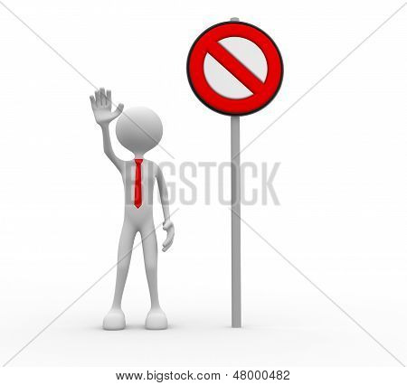 3D Man Stop Sign Image & Photo (Free Trial) | Bigstock