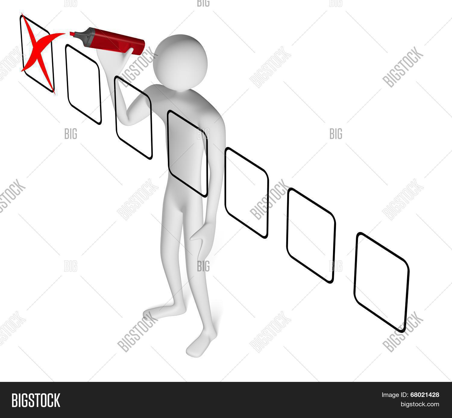 3D Man Marker Drawing Image & Photo (Free Trial) | Bigstock