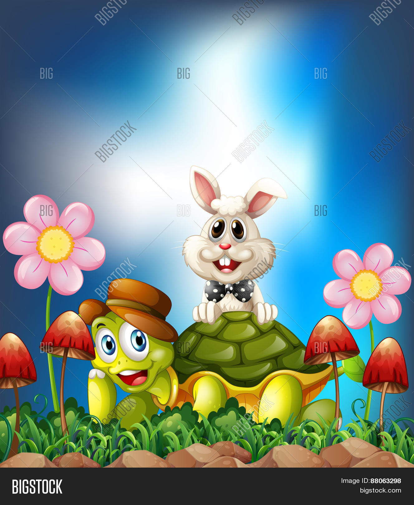 Tortoise Hare Smiling Vector & Photo (Free Trial) | Bigstock