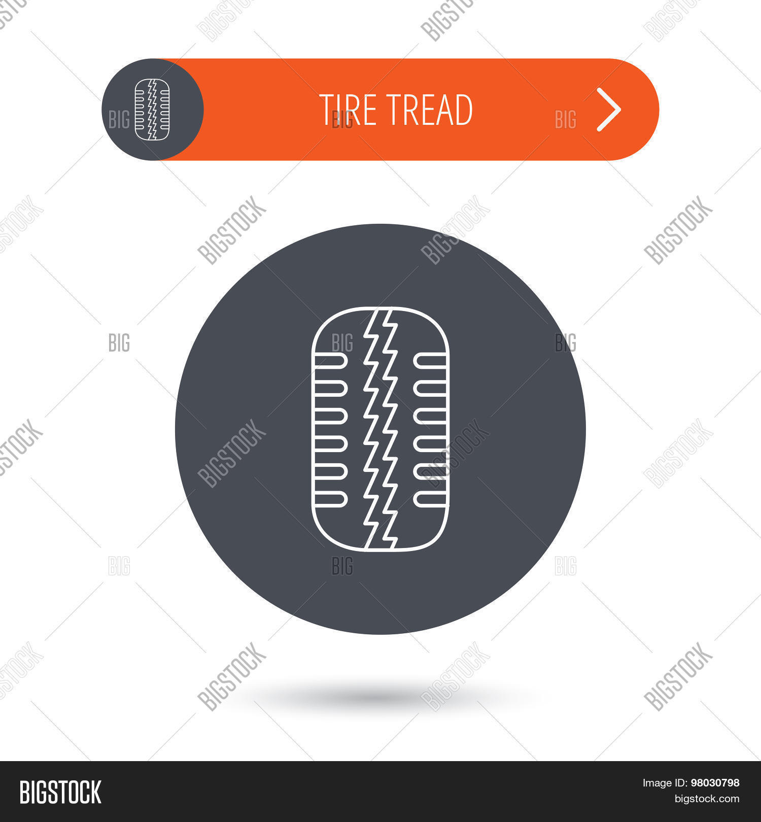 Tire Tread Icon. Car Vector & Photo (Free Trial) | Bigstock