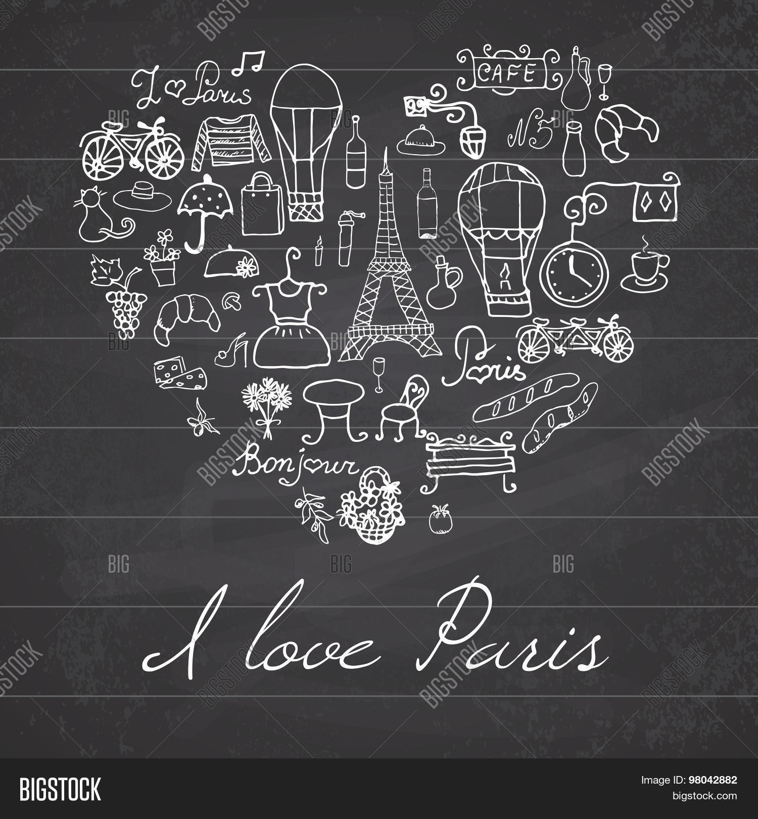 Paris Doodles Vector & Photo (Free Trial) | Bigstock