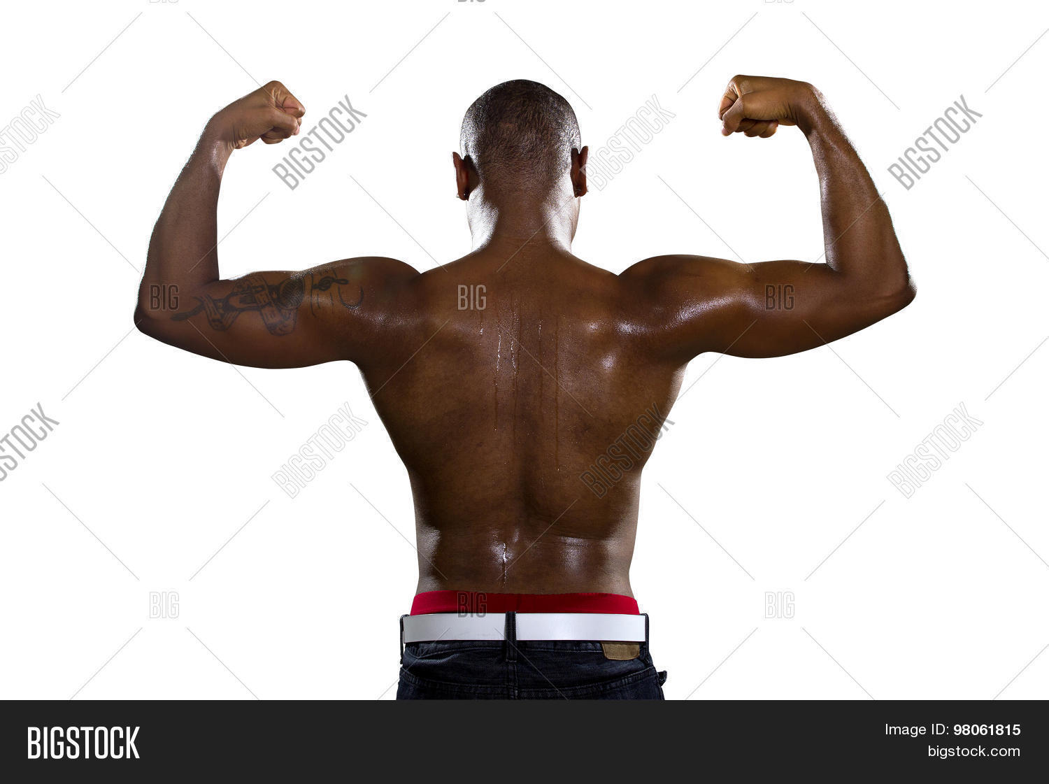 Fit Black Man Flexing Image & Photo (Free Trial) | Bigstock