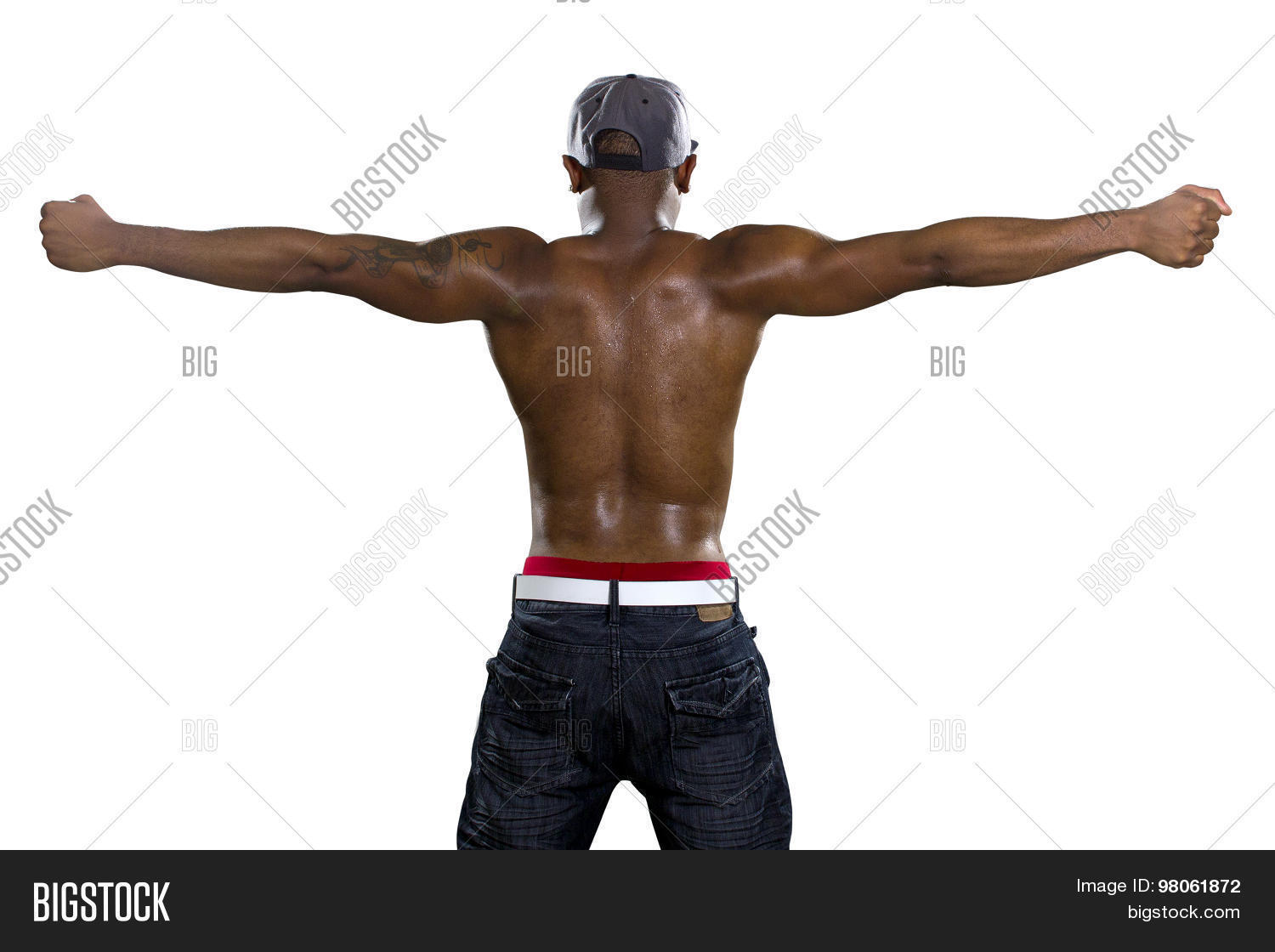 Fit Black Man Flexing Image & Photo (Free Trial) | Bigstock