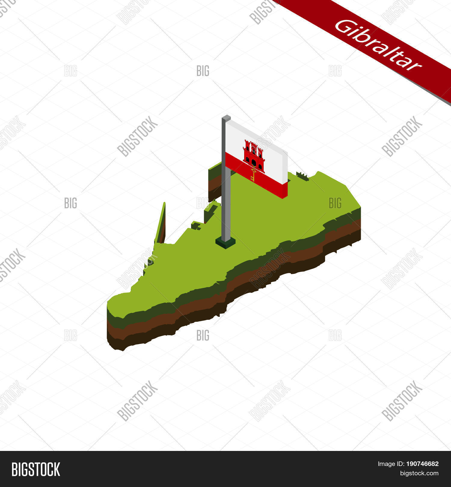 Gibraltar Isometric Vector & Photo (Free Trial) | Bigstock