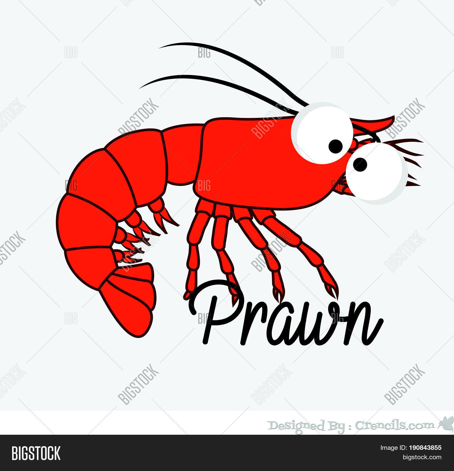 Funny Prawn Fish Vector & Photo (Free Trial) | Bigstock