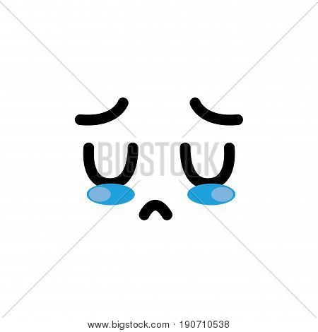 Cute Kawaii Cry Face Vector & Photo (Free Trial) | Bigstock