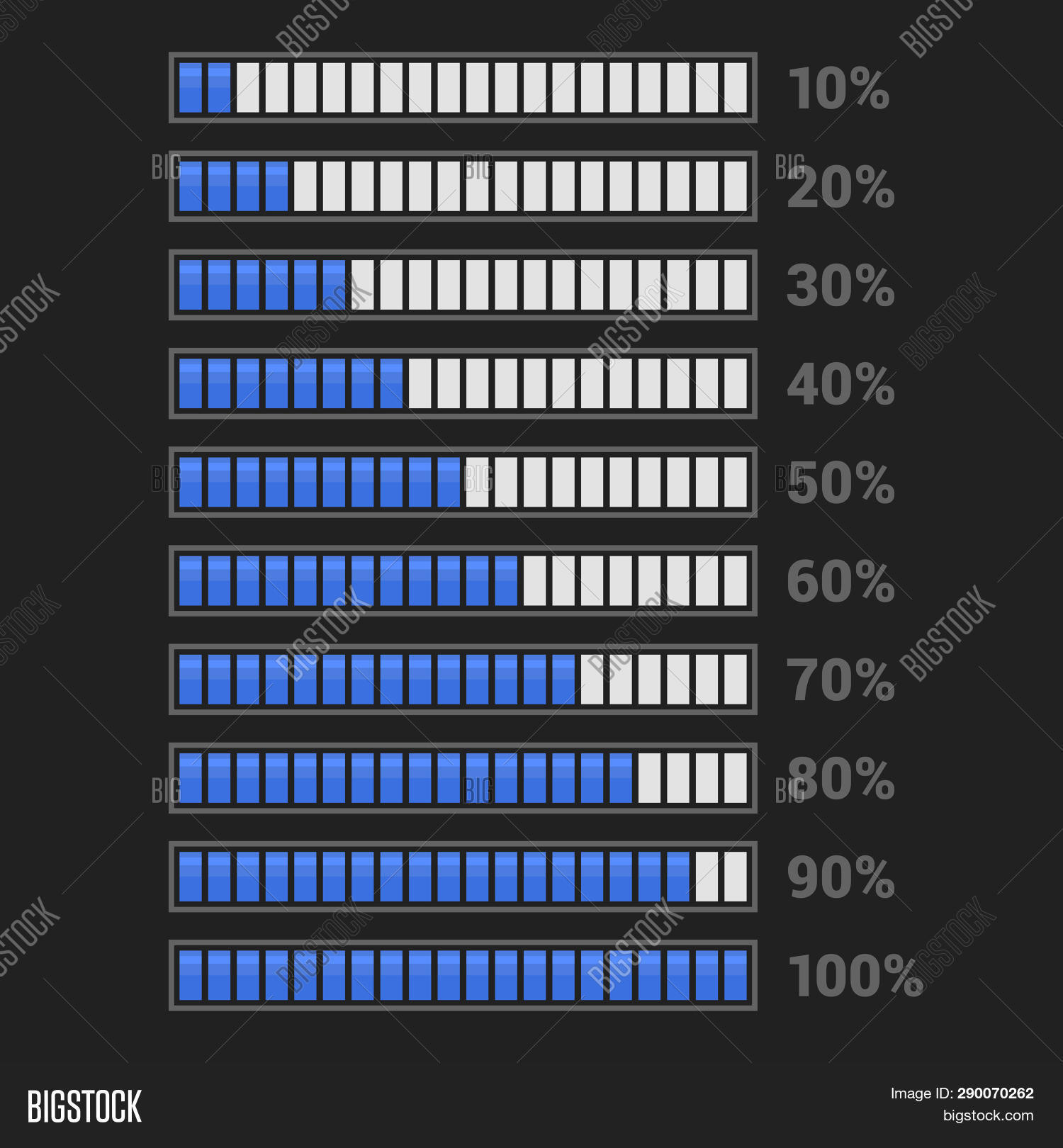 Blue Progress Bar Set Image & Photo (Free Trial) | Bigstock