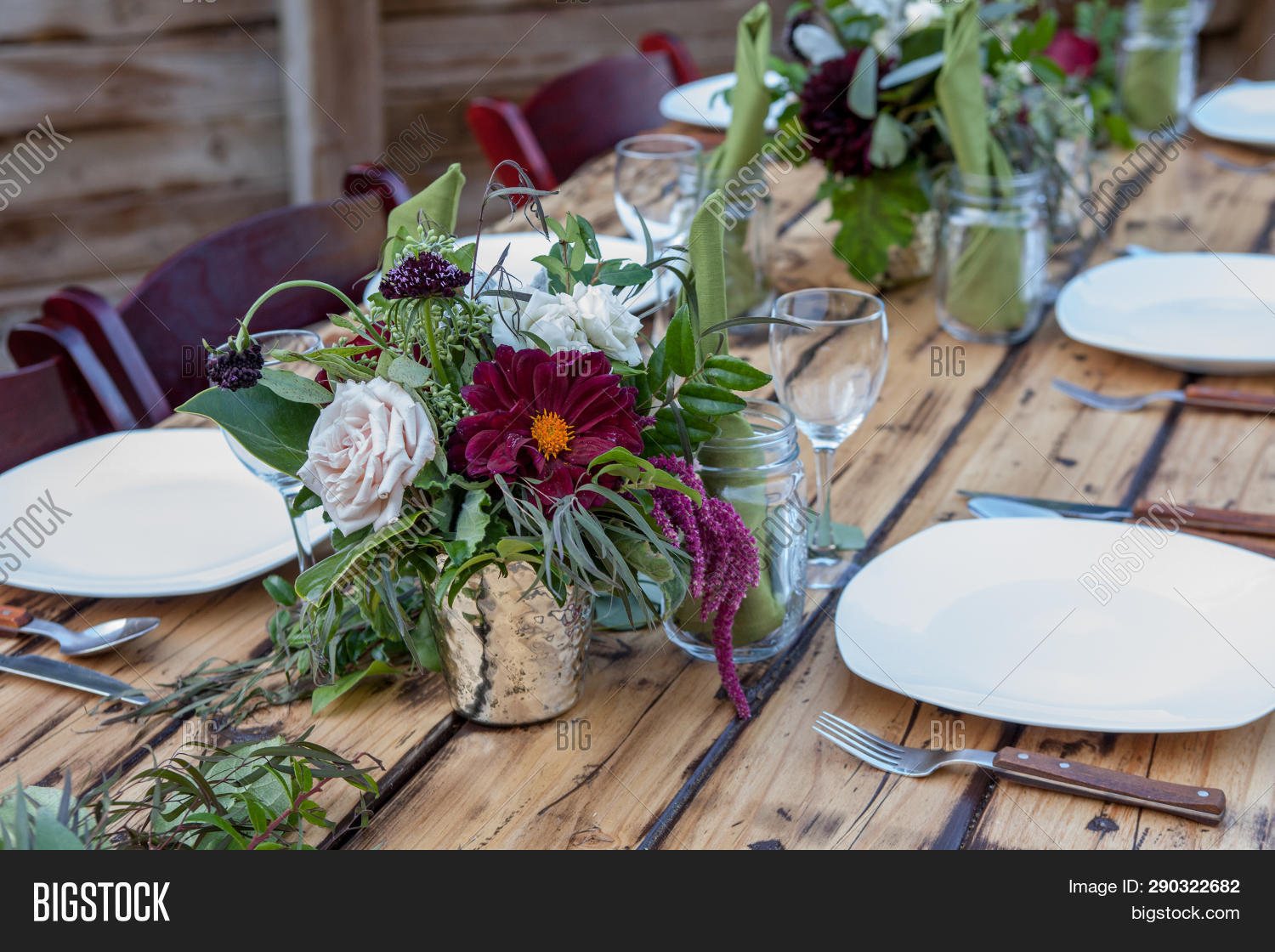 Table Scape Dark Red Image & Photo (Free Trial) | Bigstock
