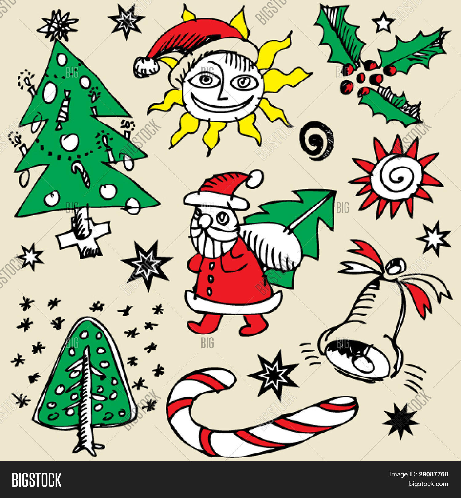 Scribble Christmas, Vector & Photo (Free Trial) | Bigstock
